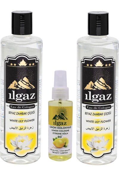 Ilgaz 2’li Beyaz Zambak Kolonyası 400 ml + 100 ml Limon Kolonyası