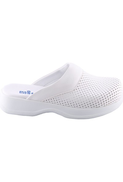 Zerey Beyaz Deri Sabo Terlik kadın 38