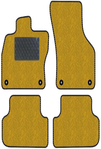 Tegin Peugeot Rcz 2010 ve Sonrası Sarı Halı Siyah Kenar Baklava Topuk Halı Paspas