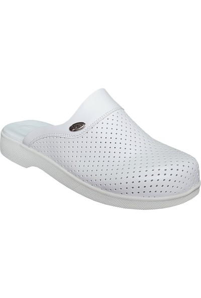 Zerey Beyaz Deri Sabo Terlik Erkek 42