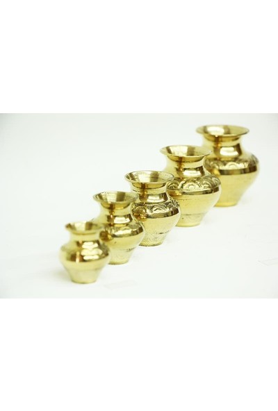 Huramarketing Vazo Minik 5'li Set Tamamı Pirinç Dekoratif Hediyelik Huramarketing Vazo Minik 5'li Set Tamamı Pirinç Dekoratif Hediyelik