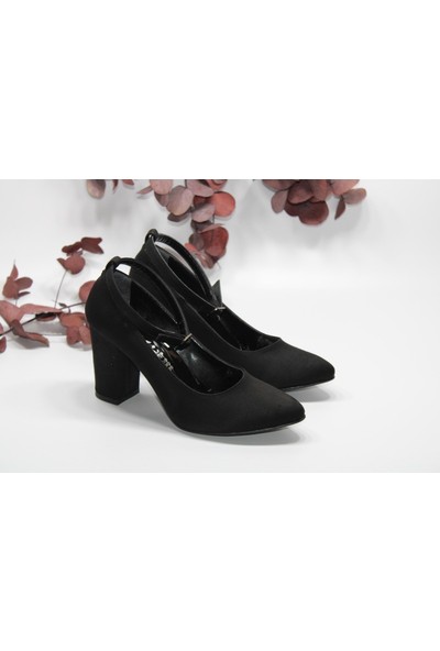 Mnd 8 cm Kalın Topuklu Bilekten Bağcıklı Günlük-Abiye Ayakkabı