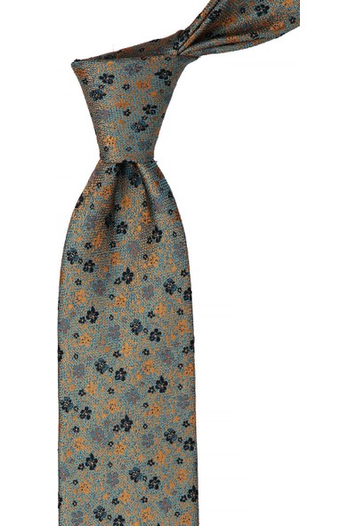 Kravatkolik Yeşil - Sarı Motif Desen Mendilli Klasik Kravat KK10674 Kravatkolik Yeşil - Sarı Motif Desen Mendilli Klasik Kravat KK10674