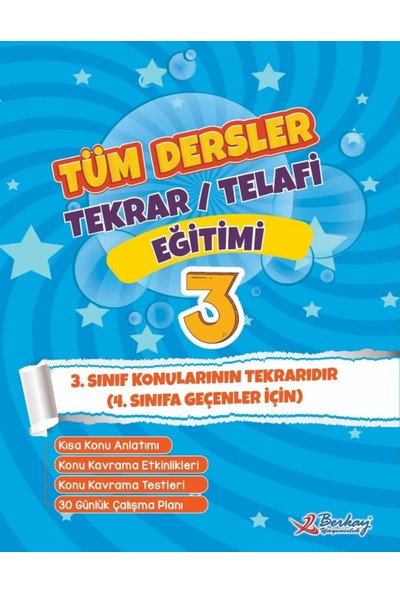 Berkay Yayınları Tüm Dersler Tekrar Telafi Eğitimi 3. Sınıf Berkay Yayınları Tüm Dersler Tekrar Telafi Eğitimi 3. Sınıf