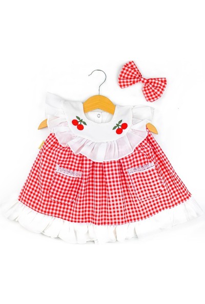 Molishion Kız Bebek Çocuk Pötikareli Saç Bantlı Elbise (Kırmızı) Molishion Kız Bebek Çocuk Pötikareli Saç Bantlı Elbise (Kırmızı)