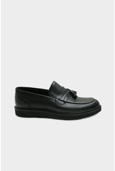 Groosh Siyah G008 740 Erkek Hakıkı Derı Loafer Ayakkabı