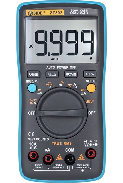 Bside Dijital Multimetre AC DC Gerilim Akımı 9999 Sayım ZT302 (Yurt Dışından) Bside Dijital Multimetre AC DC Gerilim Akımı 9999 Sayım ZT302 (Yurt Dışından)