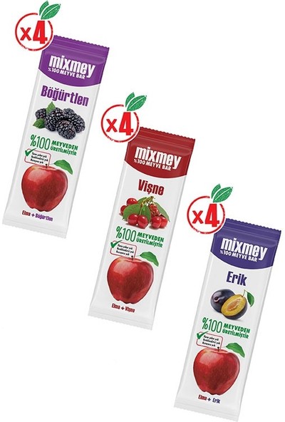 Mixmey Meyve Bar Ekşisever 20 gr x 12