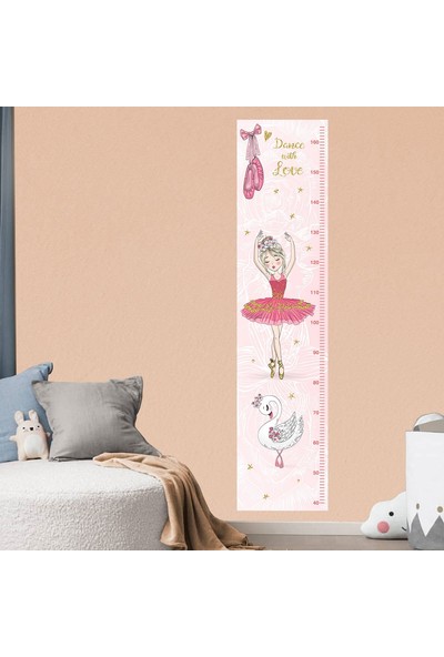 Canvartie Balerin Çocuk Odası Boy Ölçer Duvar Sticker