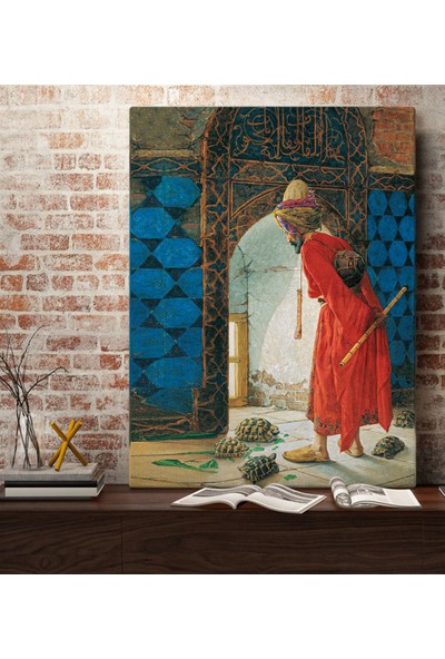 Bk Gift Kaplumbağa Terbiyecisi Tasarımlı Kanvas Tablo 70X100CM-1