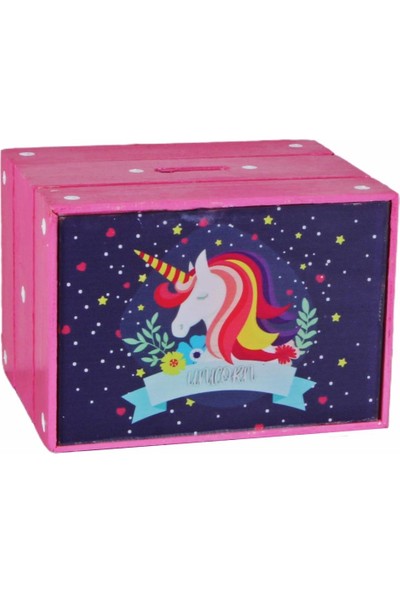 Hediyekanalı Unicorn LED Işıklı Kumbara Pembe