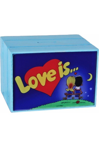 Hediyekanalı Love Is LED Işıklı Kumbara Mavi