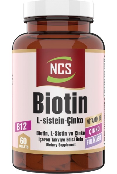 Ncs Biotin Çinko Glukonat Folik Asit Vitamin B12 60 Tablet Ncs Biotin Çinko Glukonat Folik Asit Vitamin B12 60 Tablet