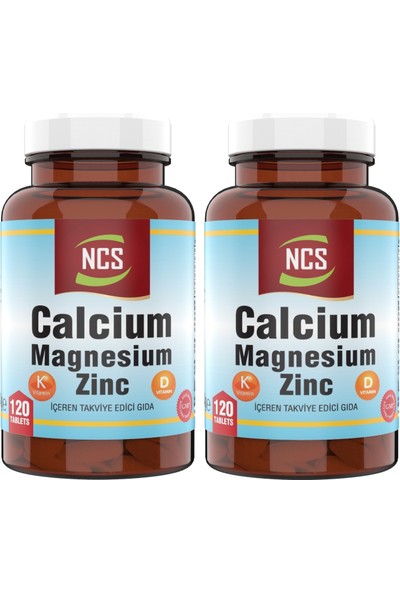 Ncs Calcium Magnesium Çinko D&k Kalsiyum 2 x 120 Tablet Vitamin Ncs Calcium Magnesium Çinko D&k Kalsiyum 2 x 120 Tablet Vitamin