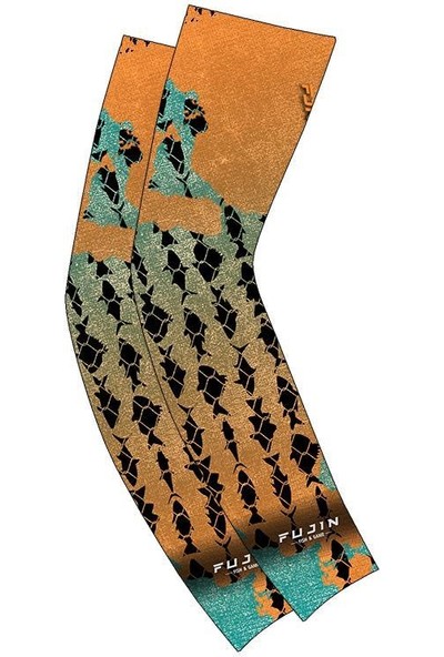 Fujin Arm Sleeve Aqua Orange Fish Kolluk Fujin Arm Sleeve Aqua Orange Fish Kolluk