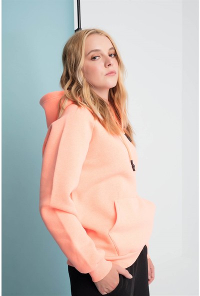 Trendiz Neon Hoodie Turuncu 111194 Trendiz Neon Hoodie Turuncu 111194