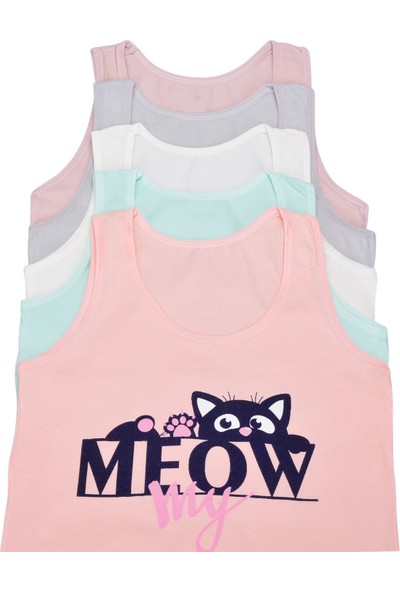 Nicoletta Mıxcolor Kız Çocuk Askılı Atlet 5'li Paket Baskılı