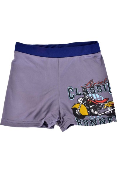 Pemilo Erkek Çocuk Motor Desenli Şort Mayo Füme Pemilo Erkek Çocuk Motor Desenli Şort Mayo Füme