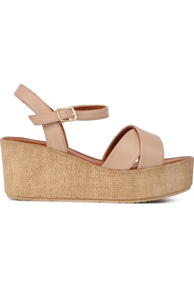 Park Fancy 702 Pudra Kadın Dolgu Topuk Sandalet