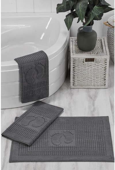 Casnack Antrasit 3 Adet 780 Gr. Ayak Havlusu-Paspas Seti Casnack Antrasit 3 Adet 780 Gr. Ayak Havlusu-Paspas Seti