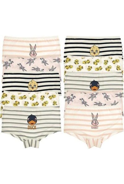 Donella 10'lu Renkli Baskılı Kız Çocuk Şort - 461025BD