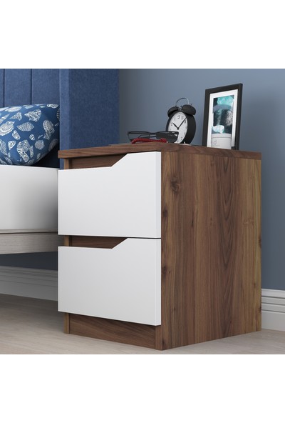 Rani BD106 2 Çekmeceli Komodin Minyatür Beyaz
