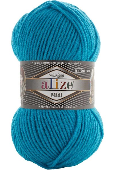 Alize Superlana Midi El Örgü Ipi Turkuaz 484 Alize Superlana Midi El Örgü Ipi Turkuaz 484