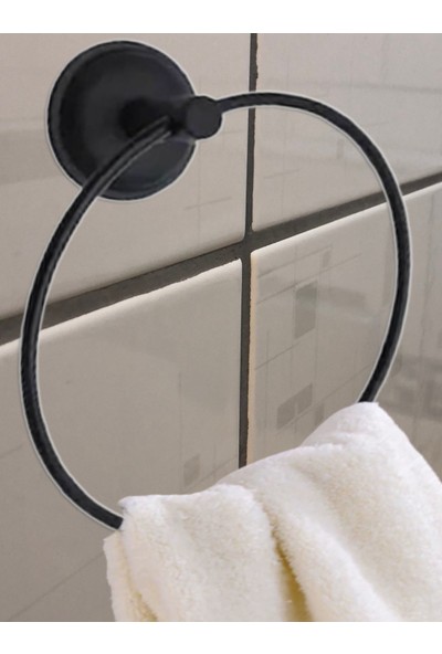 Cekinox Snl Siyah Wc Yuvarlak Halka Havluluk