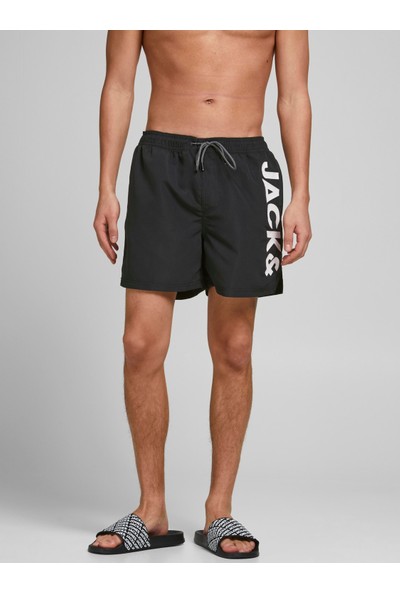 Jack & Jones Jack Jones Erkek Siyah Renk Deniz Şortu 12183806