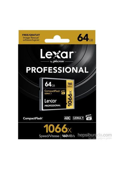 Lexar 64Gb 1066X Professional Cf - 160 Mb/Sn.Compackt Flash Hafıza Kartı Lexar 64Gb 1066X Professional Cf - 160 Mb/Sn.Compackt Flash Hafıza Kartı