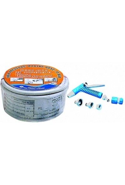 Hortumlu Yıkama Kiti. 12X18 Mm Pvc Yüksek Basınçlı (15 Bar) Hortum Boyu:15Mt Hortumlu Yıkama Kiti. 12X18 Mm Pvc Yüksek Basınçlı (15 Bar) Hortum Boyu:15Mt