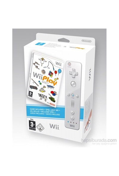 Nintendo Wii Play Remote + Oyun Beyaz