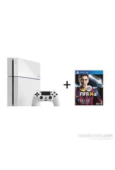 Sony Playstation 4 500 gb Oyun Konsolu + Fifa 14 Beyaz Sony Playstation 4 500 gb Oyun Konsolu + Fifa 14 Beyaz
