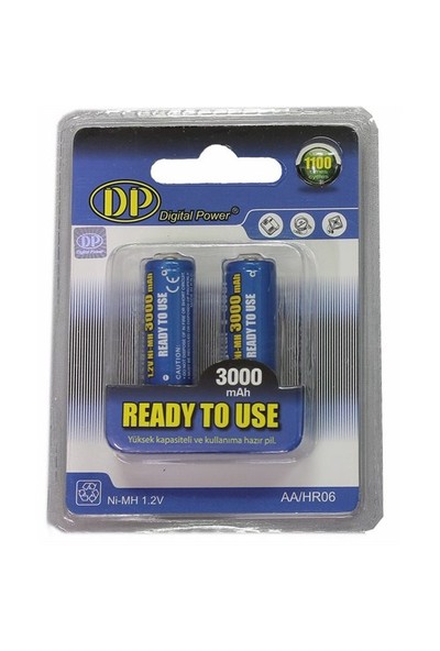 Digital Power DP-3000 2xAA 3000 mAh Şarj Edilebilir Pil Digital Power DP-3000 2xAA 3000 mAh Şarj Edilebilir Pil