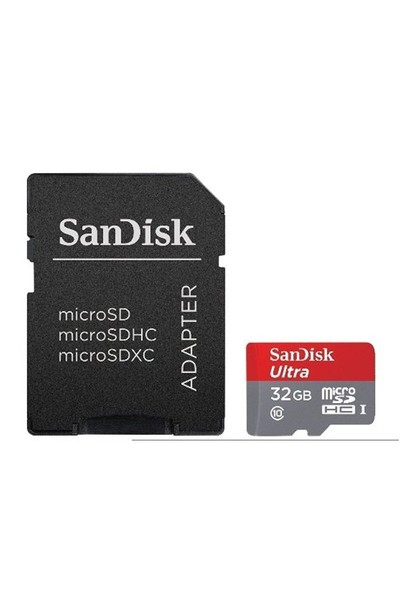 Sandisk Ultra Android microSDXC 32GB + SD Adapter 80MB/s Class 10 Hafıza Kartı SDSQUNC-032G-GN6MA Sandisk Ultra Android microSDXC 32GB + SD Adapter 80MB/s Class 10 Hafıza Kartı SDSQUNC-032G-GN6MA