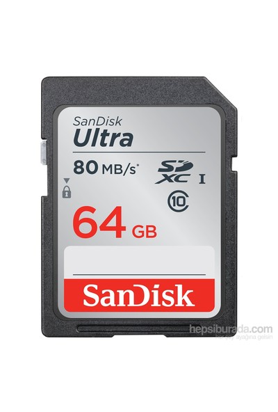 Sandisk Ultra SDXC 64GB 80MB/s Class 10 UHS-I Hafıza Kartı SDSDUNC-064G-GN6IN Sandisk Ultra SDXC 64GB 80MB/s Class 10 UHS-I Hafıza Kartı SDSDUNC-064G-GN6IN