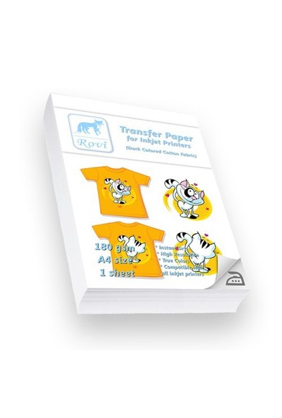 Rovi Koyu Renk Pamuklu Kumaşlar İçin Transfer Kağıdı - 1Yp - A4