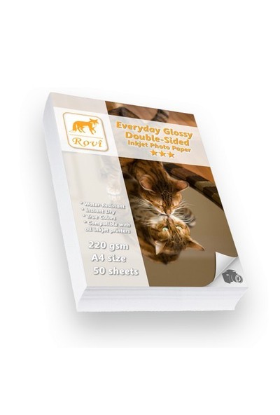 Rovi Everyday Parlak Çift Taraflı Fotoğraf Kağıdı - 220Gsm - 50Yp - A4 Rovi Everyday Parlak Çift Taraflı Fotoğraf Kağıdı - 220Gsm - 50Yp - A4
