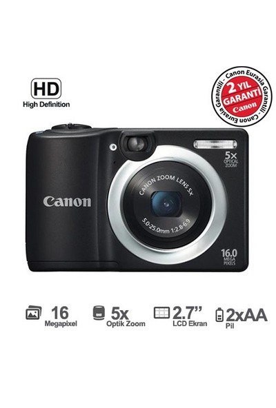 Canon Powershot A1400 16 MP 5X Optik Zoom 2,7 Canon Powershot A1400 16 MP 5X Optik Zoom 2,7