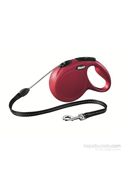 Flexi New Classic 8M İp M Kırmızı Otomatik Tasma