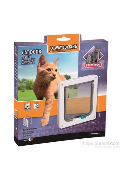 Karlie-Flamingo Beyaz Çift Taraflı Kedi Kapısı