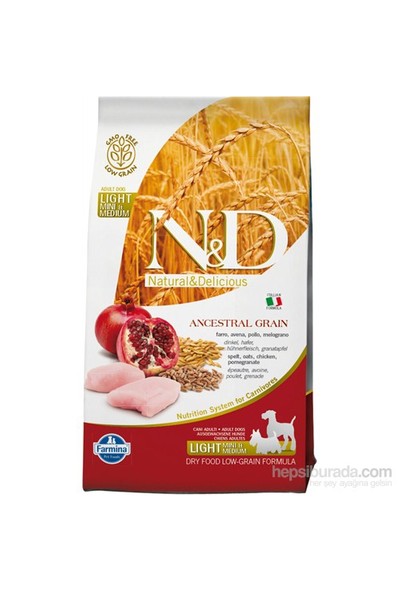 N&D Tavuk Etli Narlı Düşük Tahıllı Yetişkin&Mini Irk Light 2,5 Kg Köpek Maması N&D Tavuk Etli Narlı Düşük Tahıllı Yetişkin&Mini Irk Light 2,5 Kg Köpek Maması