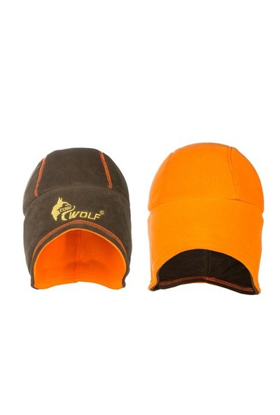 Cosywolf Polar Bere Haki-Turuncu Çift Taraflı Cosywolf Polar Bere Haki-Turuncu Çift Taraflı