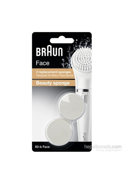 Braun Face Yüz Temizleme Cihazı Yedek Fırça Başlığı Güzellik Süngeri 2'li Paket SE80-b Braun Face Yüz Temizleme Cihazı Yedek Fırça Başlığı Güzellik Süngeri 2'li Paket SE80-b