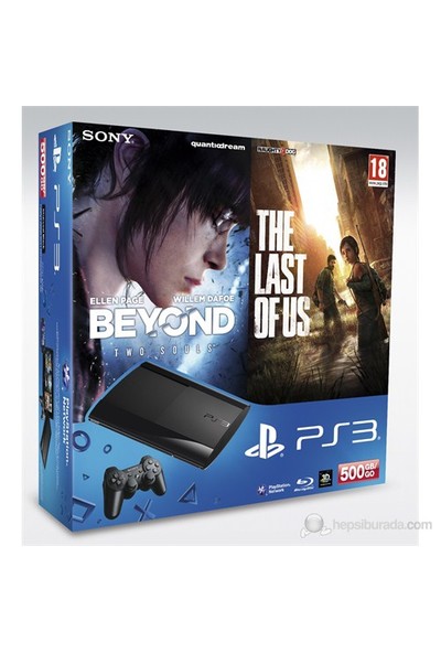 Sony Playstation 3 500 Gb Süper Slim Oyun Konsolu + Beyond Two Souls PS3 + The Last of Us PS3 Sony Playstation 3 500 Gb Süper Slim Oyun Konsolu + Beyond Two Souls PS3 + The Last of Us PS3