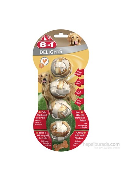 8 IN 1 Delights Bones Köpekler İçin Çiğneme Topu Small 4'lü 8 IN 1 Delights Bones Köpekler İçin Çiğneme Topu Small 4'lü