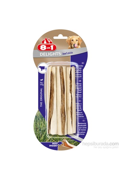 8 IN 1 Delights Bones Köpekler İçin Biftekli Çiğneme Sticks 8 IN 1 Delights Bones Köpekler İçin Biftekli Çiğneme Sticks