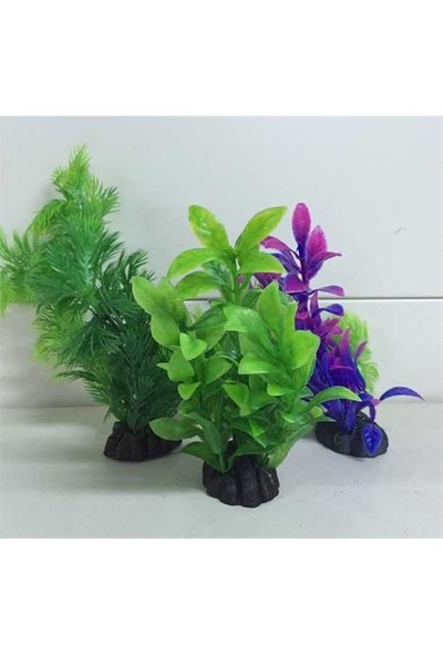 Akvaryum Dekor Plastik Bitki Renkli 16 Cm Pb155