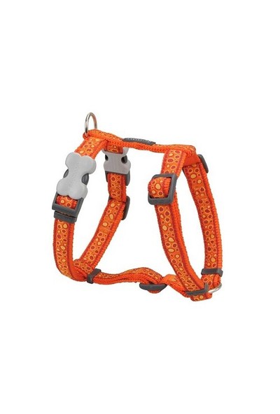 Reddingo Bedrock Desenli Turuncu Köpek Göğüs Tasması 25 Mm
