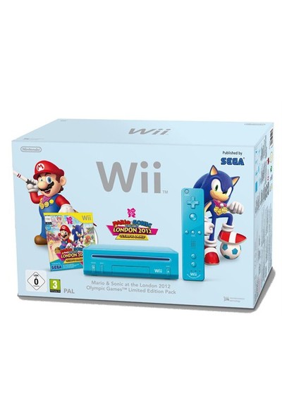 Nintendo Wii Konsol Blue -Mario Sonic London Olympics Nintendo Wii Konsol Blue -Mario Sonic London Olympics
